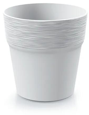 PROSPERPLAST Květináč - FURU, varianta I Průměr: 14,5 cm, Barva: bílá