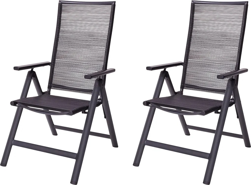 Livarno® Hliníkové polohovací křeslo Miami, antracitová, 2 kusy