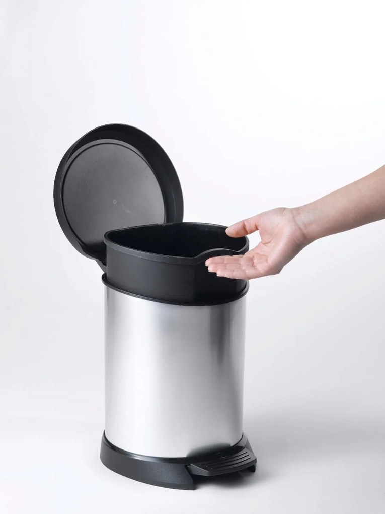 CURVER DECO BIN 5L Odpadkový koš 24,6 x 27,7 x 21 cm stříbrný 02160-599