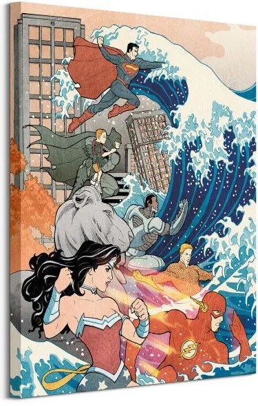 Obraz na plátně DC Comics Wonder Woman (Justice League Great Wave) 60x80cm WDC99976