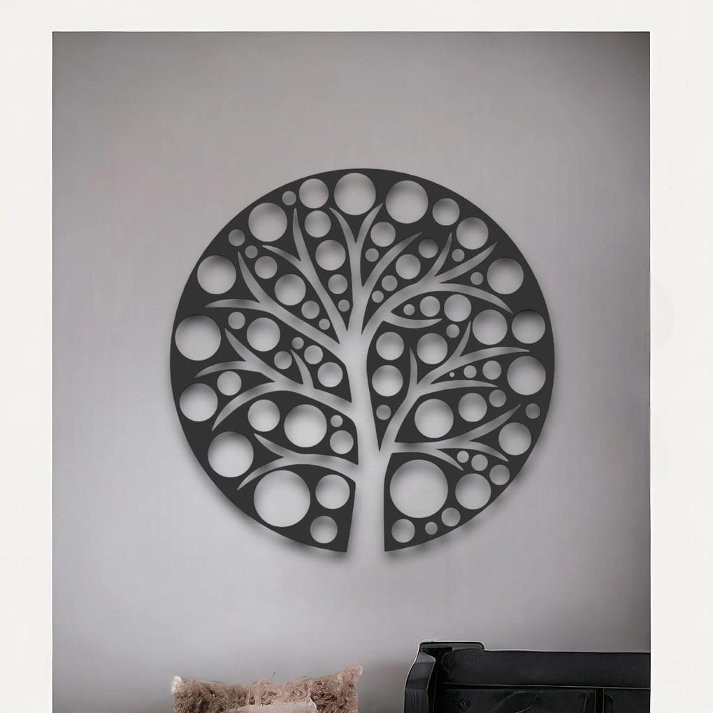 Strom života 14 - kovový obraz na zeď Velikost: 150cm, Barva: Black