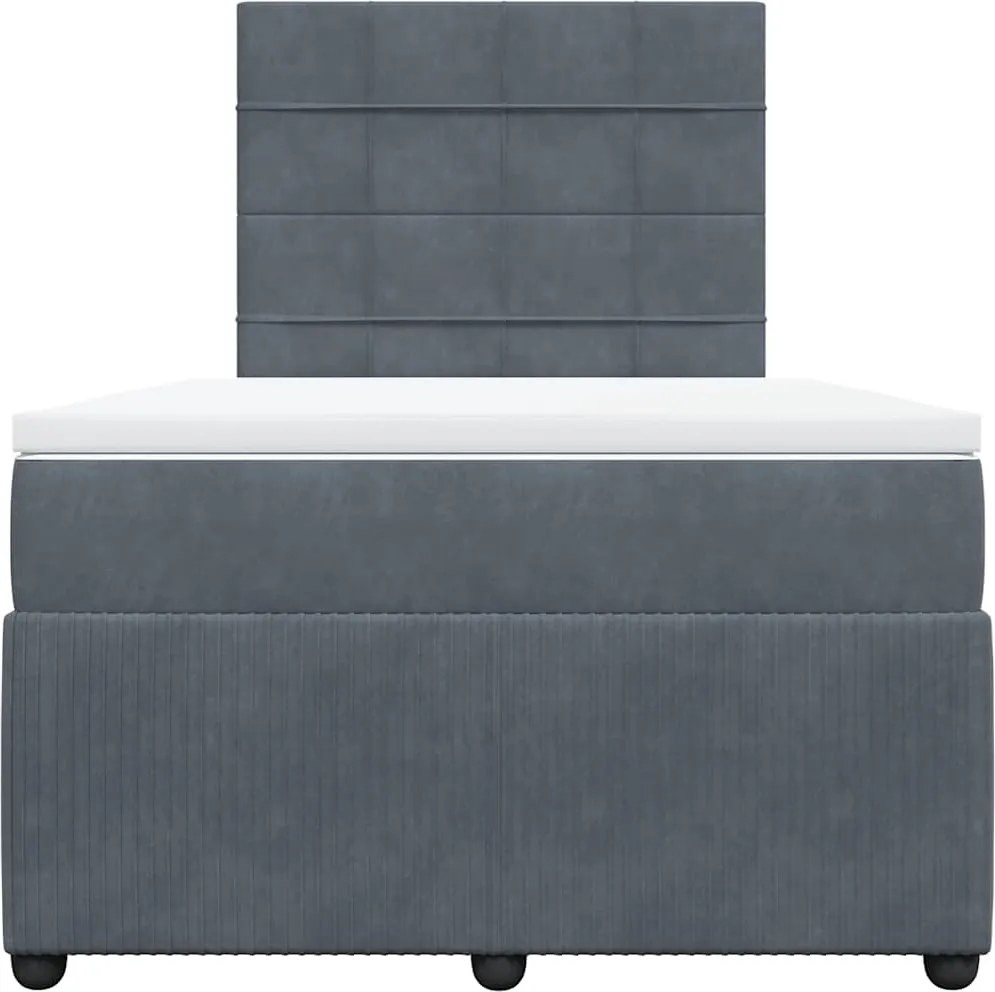 Box spring postel s matrací tmavě šedý 120x190 cm samet 3292287