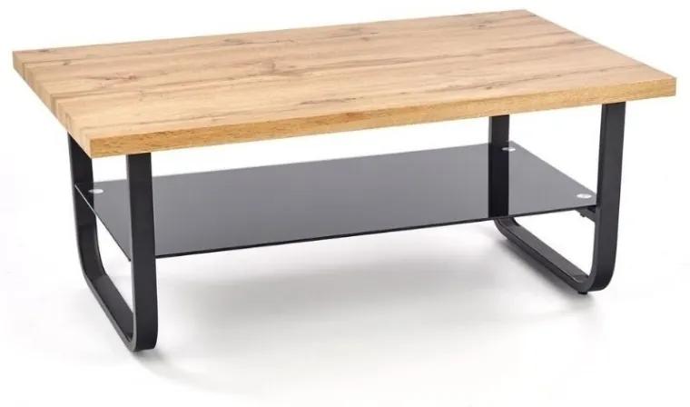 Konferenční stolek Espinoza obdélníkový, přírodní dřevo / černá