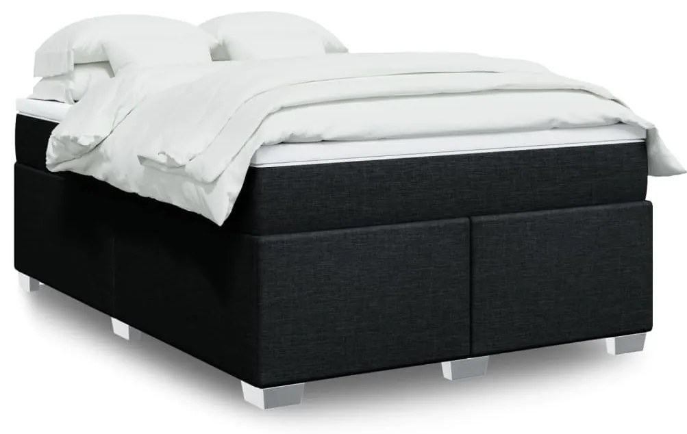 Box spring postel s matrací černá 140 x 190 cm textil 3285132