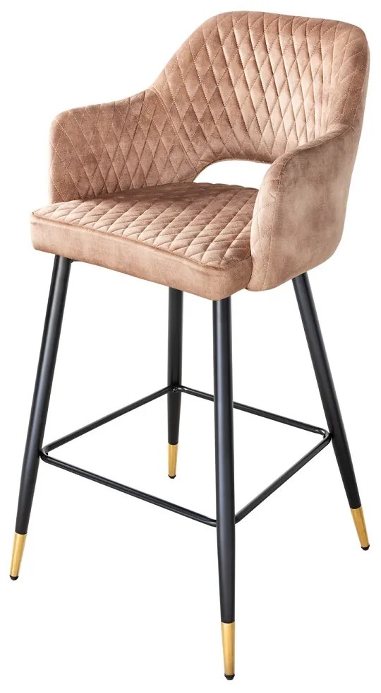 Designová barová židle Laney růžový samet