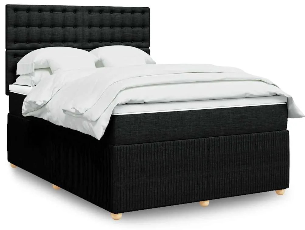 Box spring postel s matrací černá 140 x 190 cm textil 3292067
