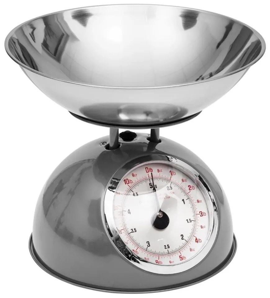 Mechanická váha, kuchyňská váha, designová váha  RETRO DESIGN, 5 kg, barva šedá (3560234520097)