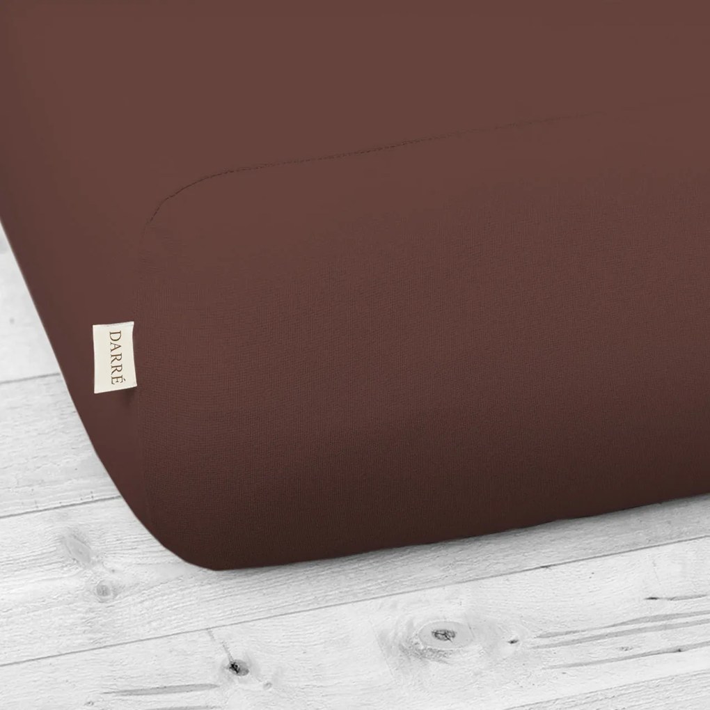 Jersey prostěradlo středně hnědé na výšku matrace do 20 cm Velikost: 90 x 200
