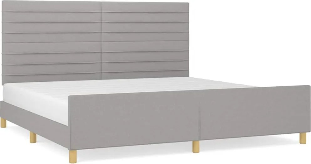 Rám postele bez matrace světle šedý 200 x 200 cm textil 3125162