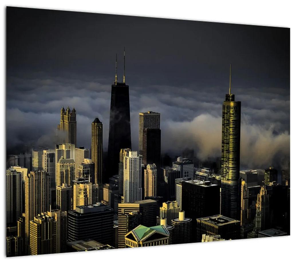 Obraz města v oblacích (70x50 cm)