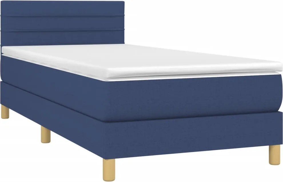 Box spring postel s matrací modrá 100 x 200 cm textil 3140679
