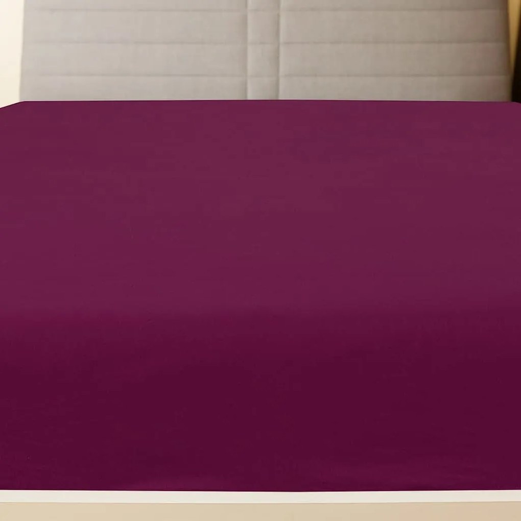 Jersey prostěradla 2 ks bordó 100x200 cm bavlna 136253