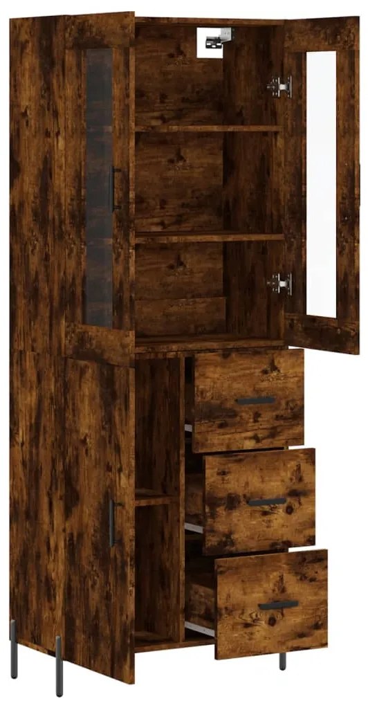 Skříň highboard kouřový dub 69,5 x 34 x 180 cm kompozitní dřevo - Default Title