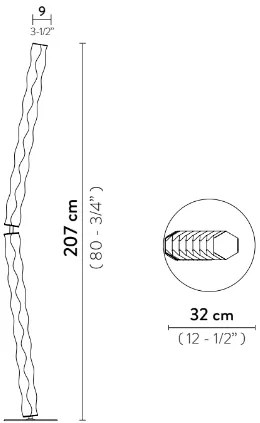 SLAMP HUGFM00PRS00000000EU Hugo, designová stojací lampa, 40W LED 3000K, prisma, výška 205cm