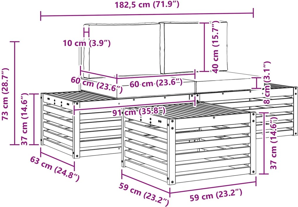 Venkovní pohovková souprava 4 Kus 3392462