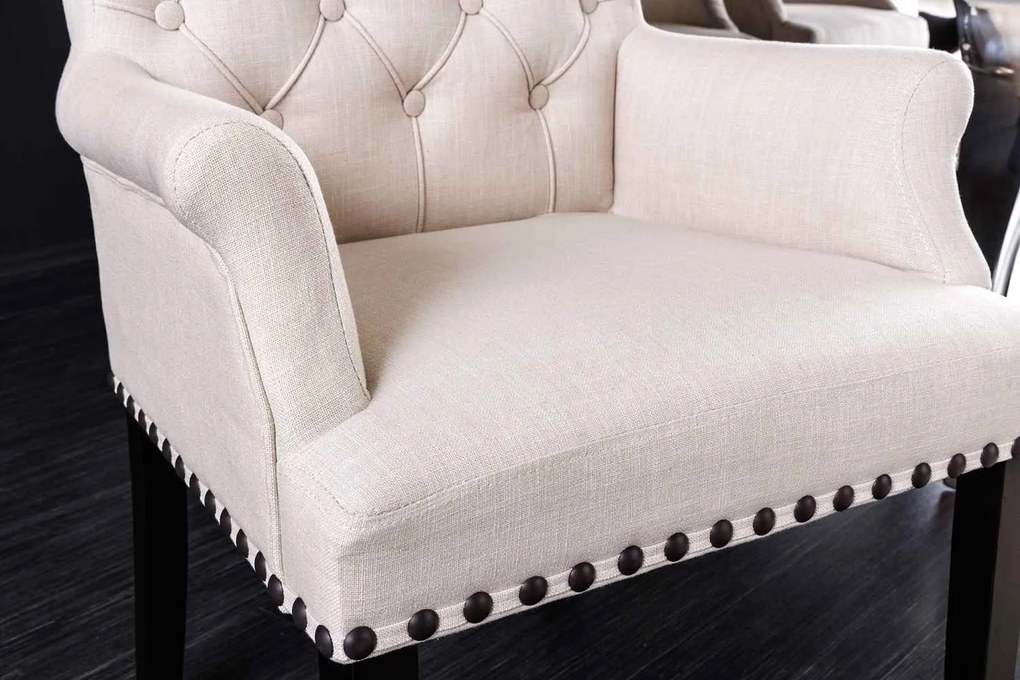 Designová židle s područkami Queen II béžová