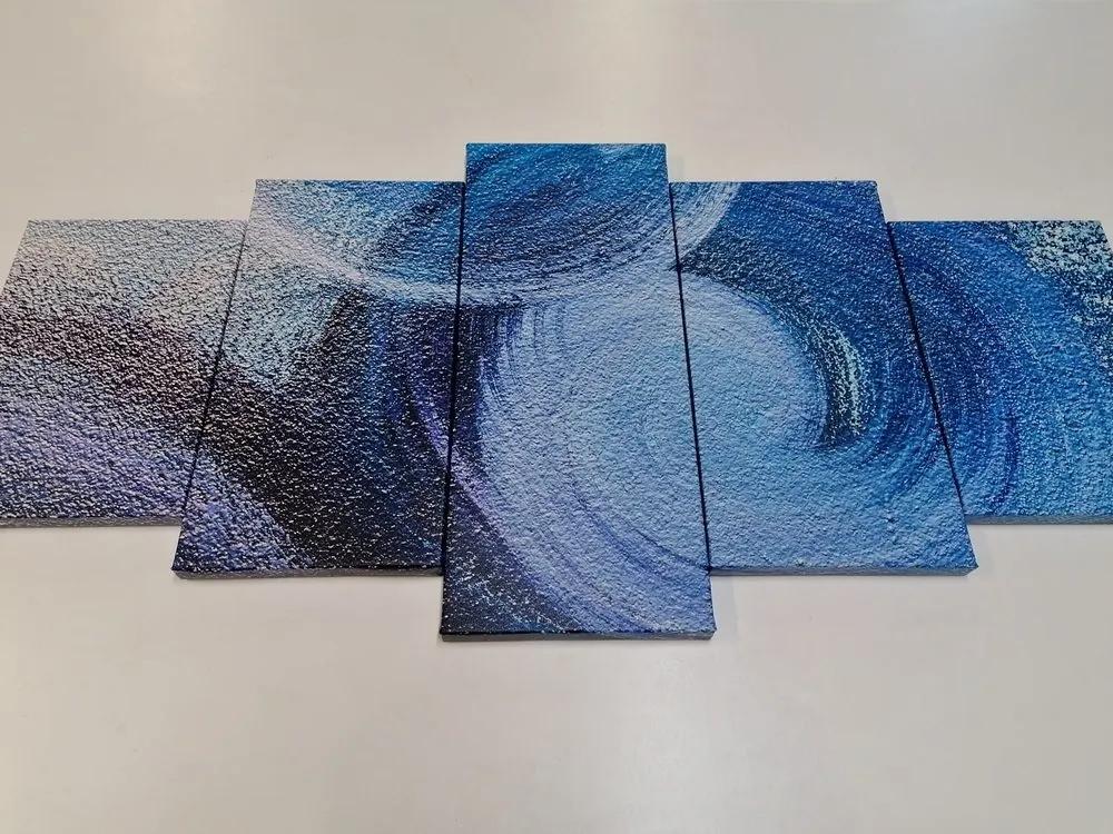 5-dílný obraz moderní abstraktní tahy - 100x50 cm
