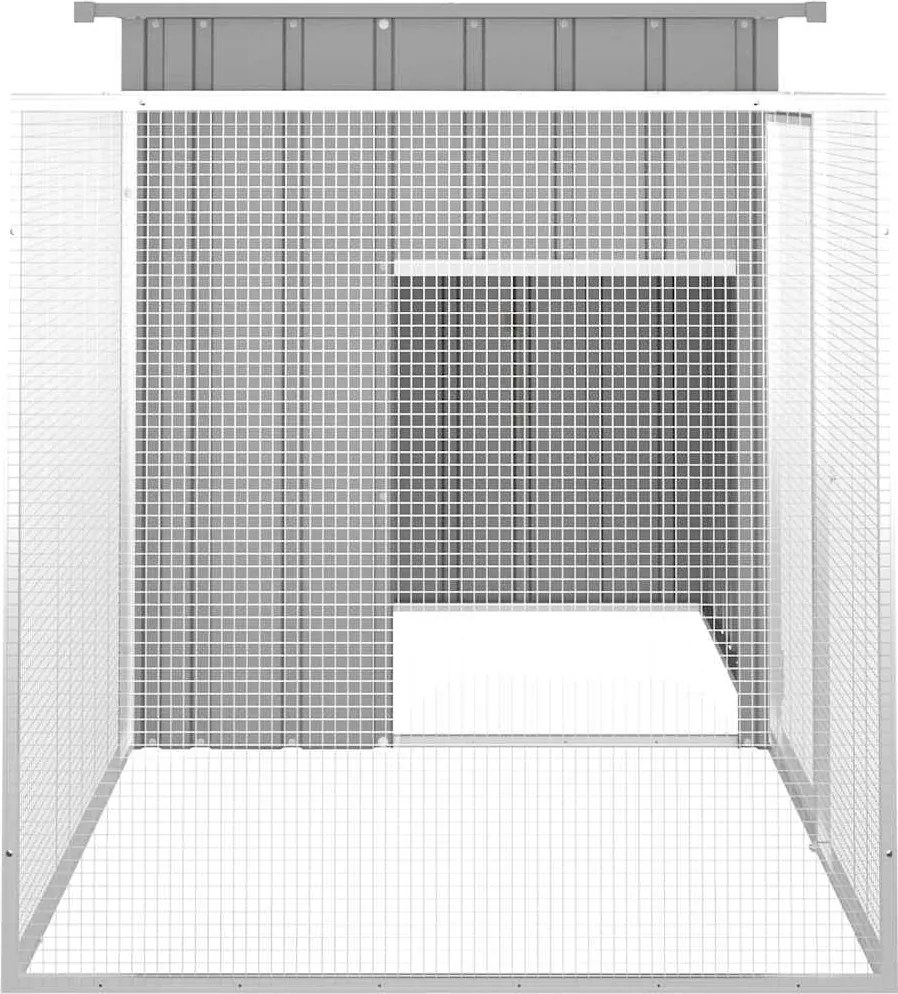 Klec pro kuřata šedá 200 x 91 x 100 cm pozinkovaná ocel 171546