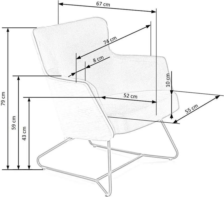 Křeslo Areo, tmavě šedá / dub