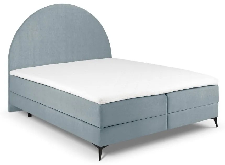 Světle modrá boxspring postel s úložným prostorem 160x200 cm Sunrise – Cosmopolitan Design