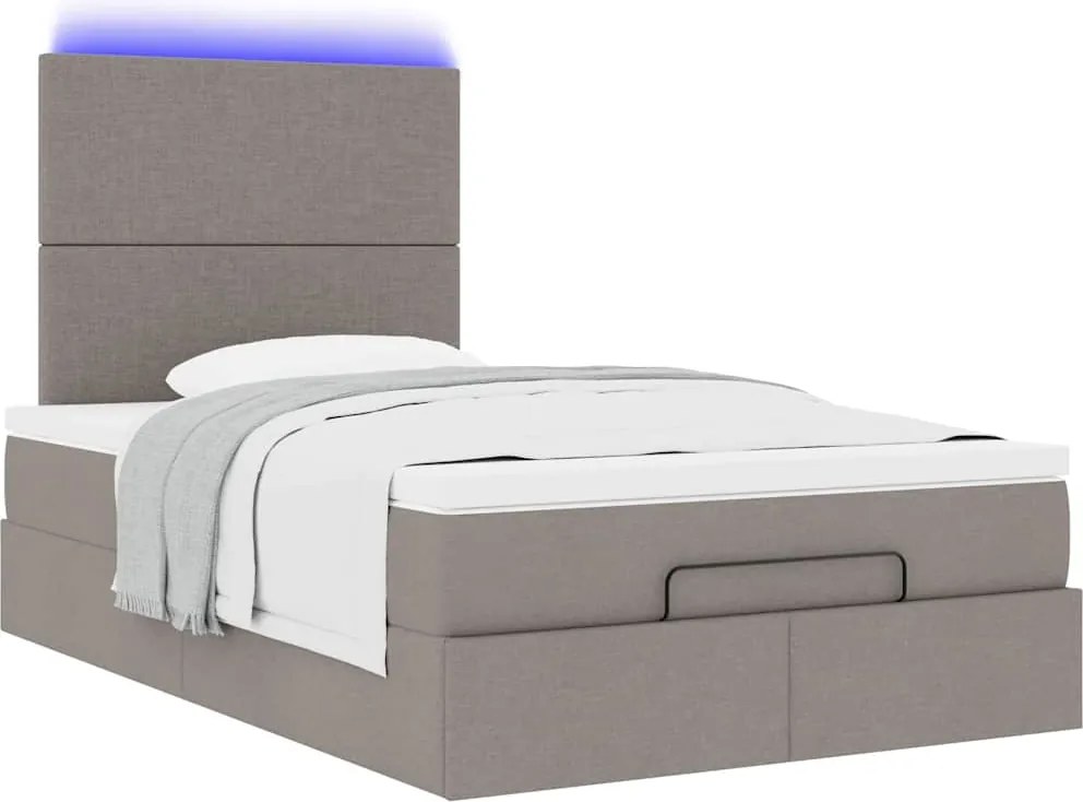 Osmanský rám postele s matrací taupe 120x190cm textil 3313910