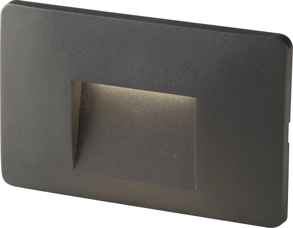 FAN INC-BREEN-503 ANT Zápustné venkovní svítidlo LED Breen, antracit, hliník/sklo, 3 W, 290 lm, 4000 K, IP65, 13 x 1 x 8,5 cm - FANEUROPE