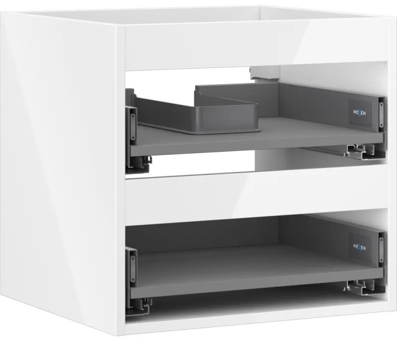 Mexen Box-A korpus skříňky pod umyvadlo 50 cm, 2 zásuvky, bílý lesk - 91AX0-0500-470-2-00
