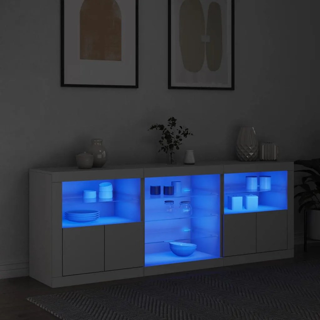Příborník s LED osvětlením bílý 181,5 x 37 x 67 cm 3209037