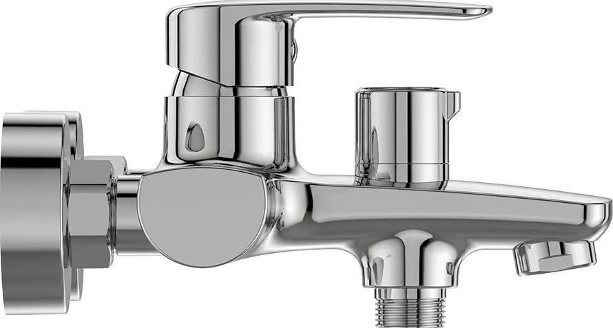 Mereo, Mereo Vanová nástěnná baterie, Pego, 150 mm, s keramickým přepínačem, bez příslušenství, chrom, MER-CB90104P