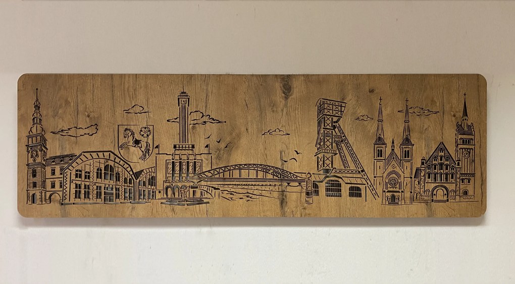 Li-Go "Ostrava" světelný obraz 230V 130x40 cm provedení povrchu: dub světlý