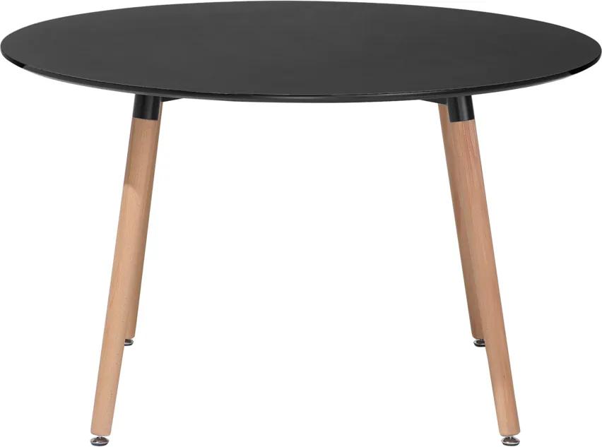 Černý jídelní stůl z kaučuku 120 cm - BOVIO