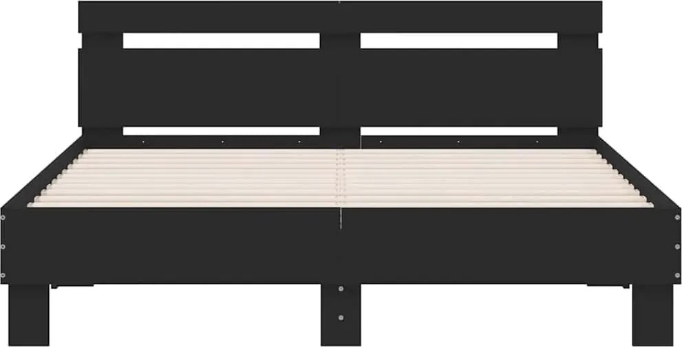 Rám postele s čelem černý 140 x 200 cm kompozitní dřevo 3207421