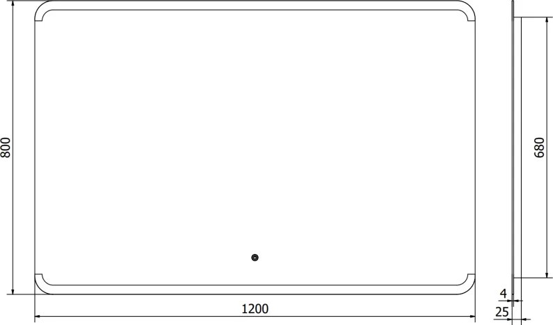 Mexen Nida, LED koupelnové zrcadlo s podsvícením 120x80 cm, 6000K, ochrana proti zamlžování, 9806-120-080-611-00
