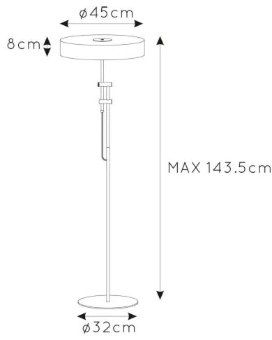 Lucide 30770/02/02 - Stojací lampa GIADA 2xE27/60W/230V