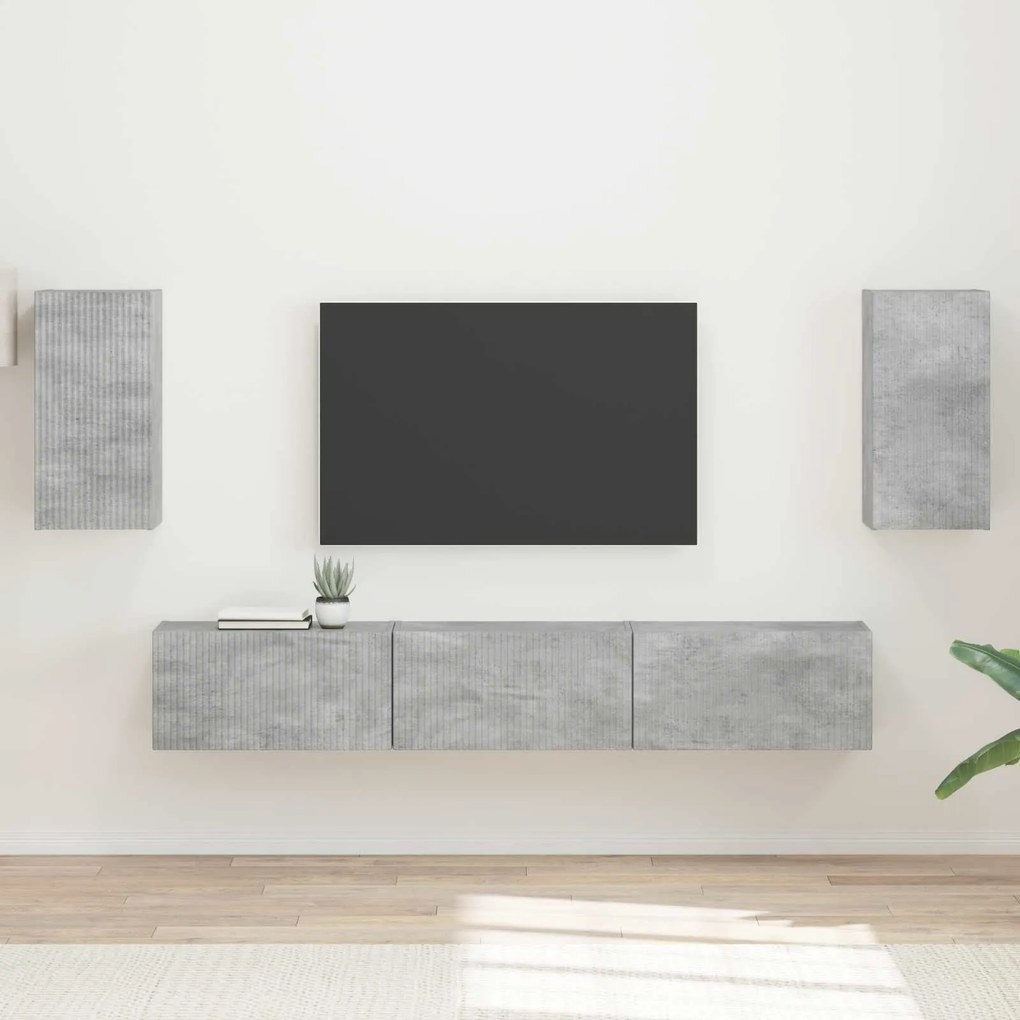 Sestava TV skříněk 5 ks Betonově šedá Kompozitní dřevo 3409072
