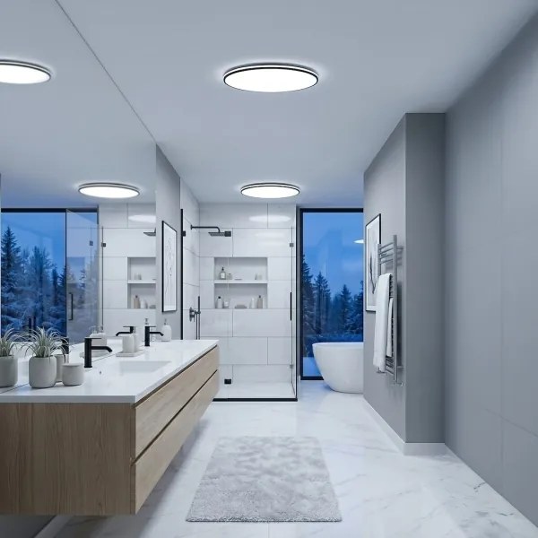 LED Stropní svítidlo HUGO LED/16/24/32W/230V 3000/4000/6500K pr. 37 cm IP54 čer.