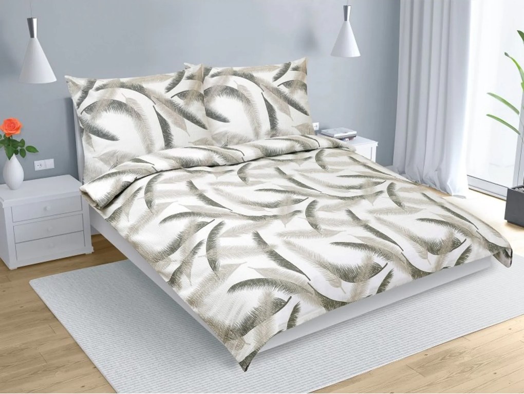 Povlečení krep na dvoudeku Šedá,Bílá 80/929 - 1ks 200x200, 2ks 70x90 cm