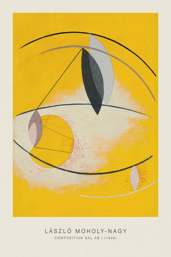 Obrazová reprodukce Composition Gal Ab I (Original Bauhaus in Yellow, 1930) - Laszlo / László Maholy-Nagy, (26.7 x 40 cm)