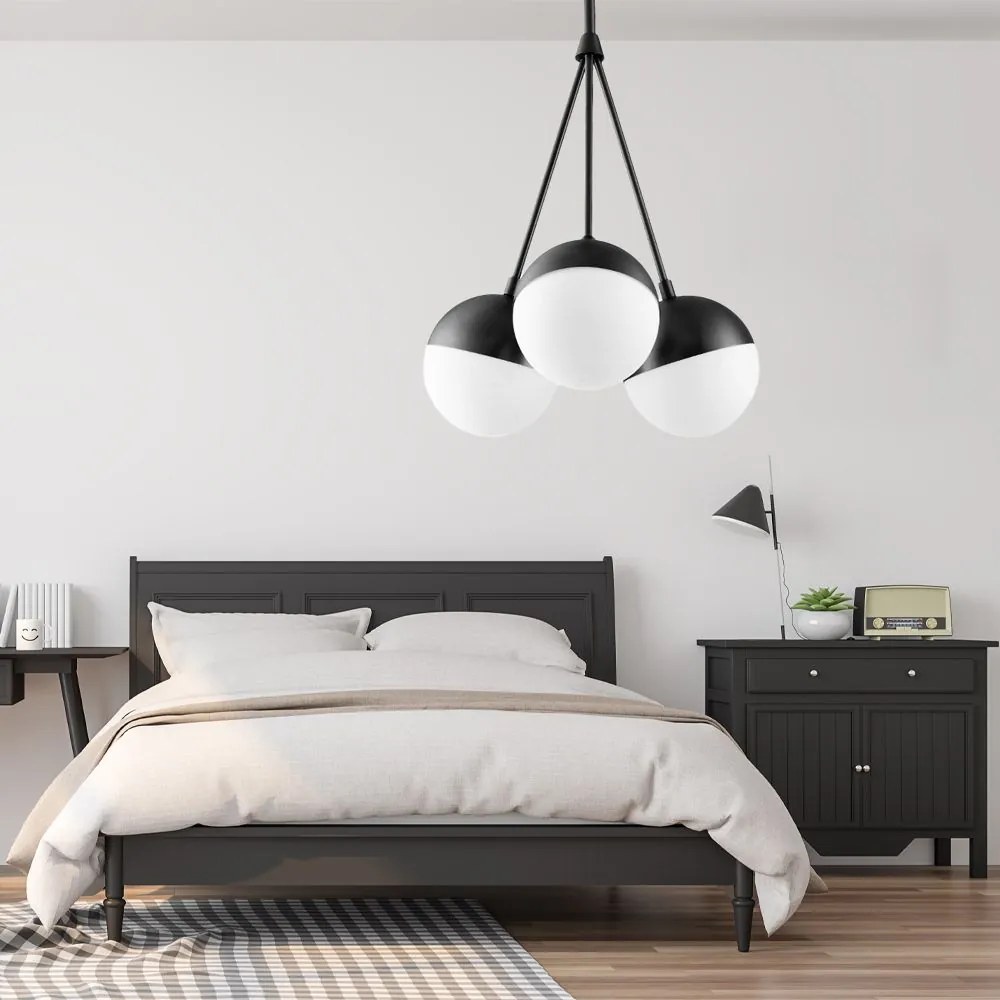 Toolight - Stropní svítidlo 3xE27, černá-bílá, OSW-05365