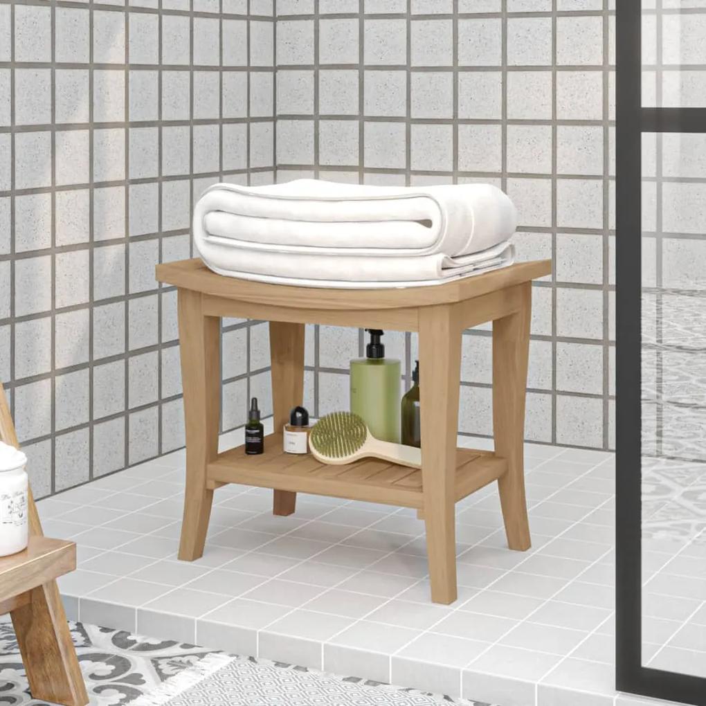 Odkládací stolek do koupelny 50x35x45 cm masivní teakové dřevo - Default Title