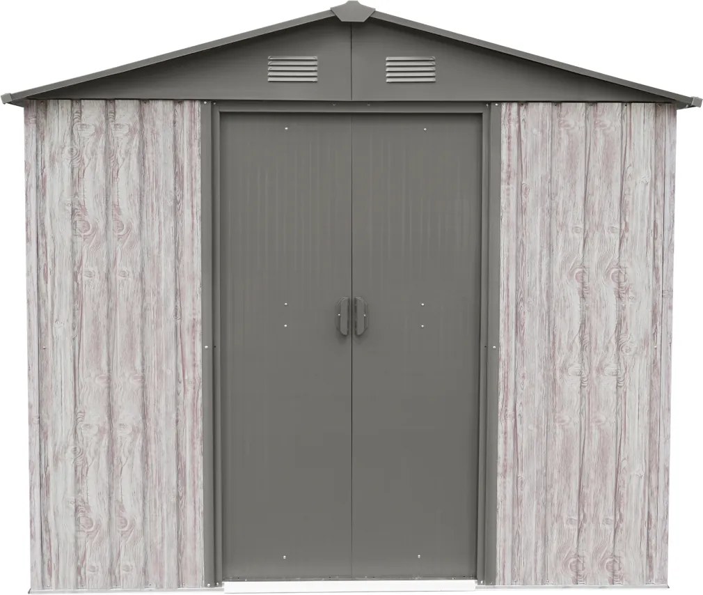 Zahradní domek BestBerg ZDB-4SD / 4,1 m² / 236 x 174 x 206 cm / dekor bílé dřevo/šedá