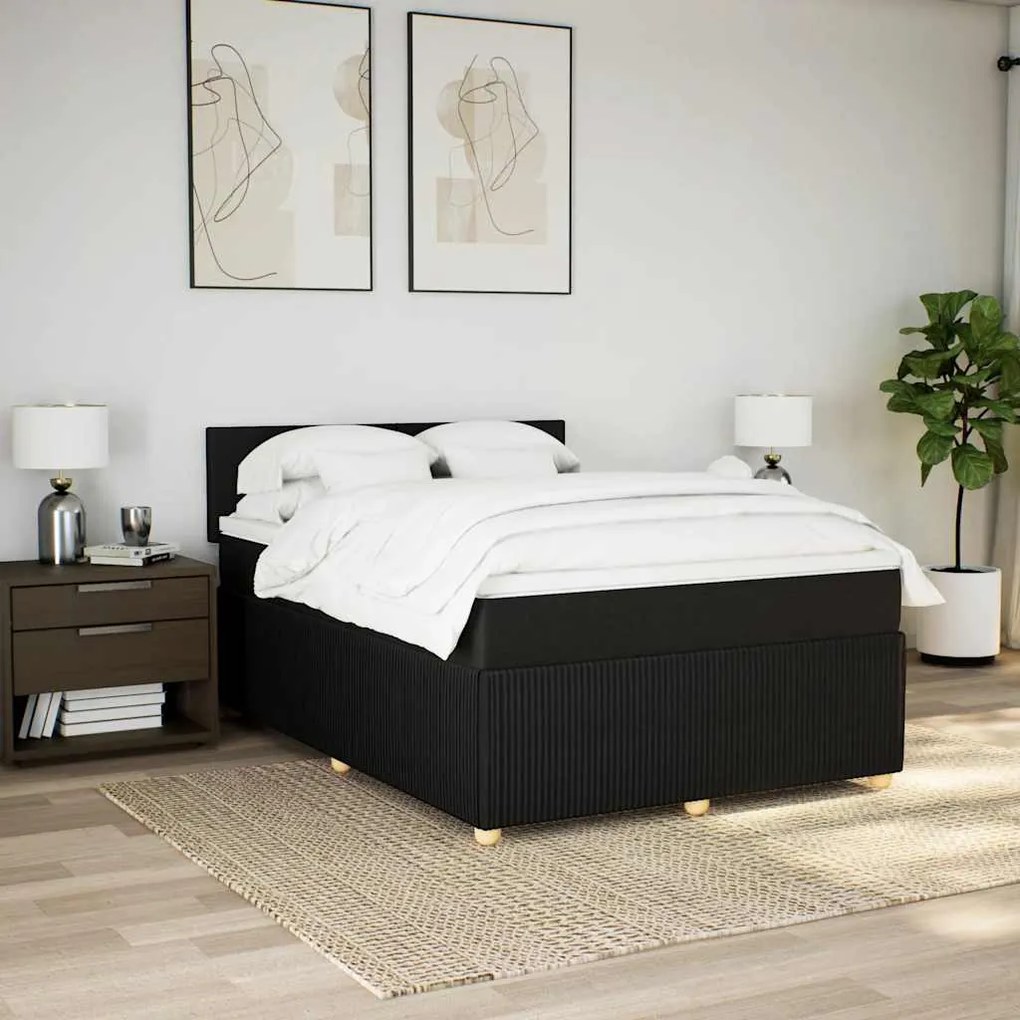 Box spring postel s matrací černá 140 x 190 cm textil 3289746