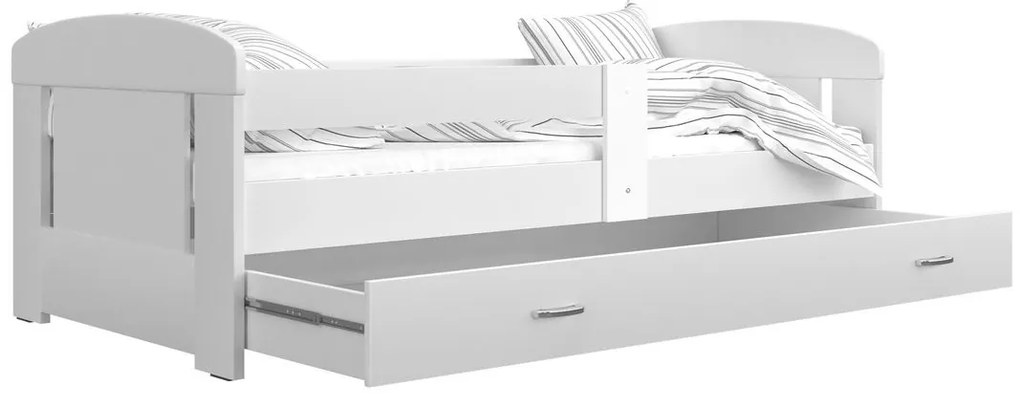 Expedo Dětská postel JAKUB P1 COLOR, 80x180, včetně ÚP, bílý/bílý