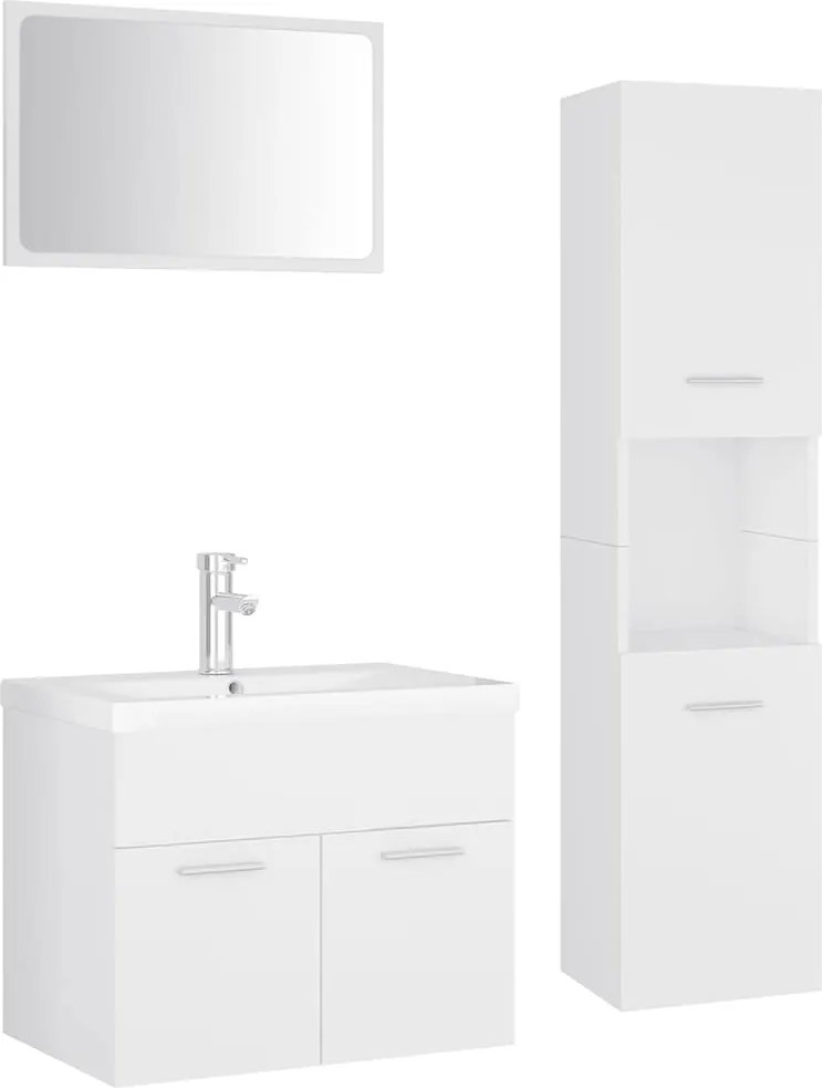 Set koupelnového nábytku bílý kompozitní dřevo 3071405