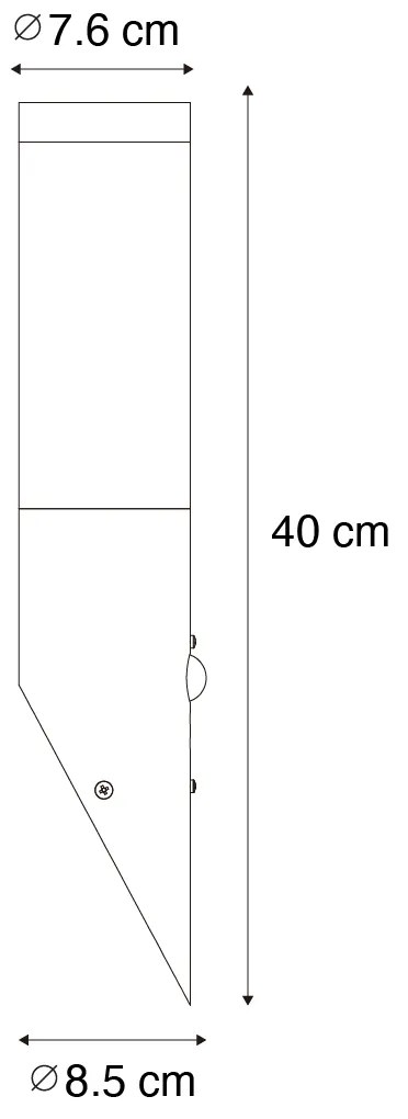 Moderní venkovní nástěnné svítidlo černé s detektorem pohybu IP44 - Rox