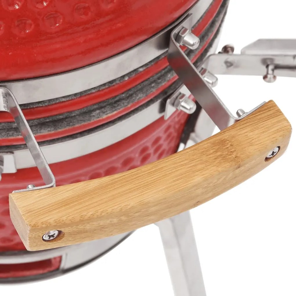 vidaXL Kamado Zahradní gril a udírna keramický 81 cm [316096] Barva: Červená