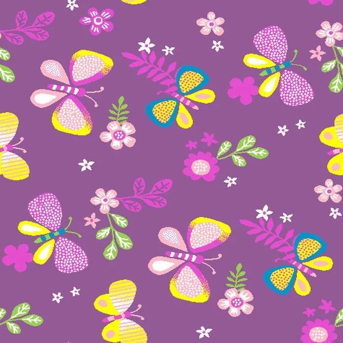 Dětský koberec Motýlek 5291 fialový Varianta: 60x60 cm