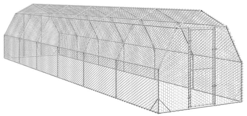 Výběh pro slepice 2,5x12x2,25 m pozinkovaná ocel 3328520