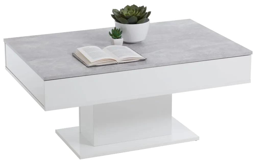 Konferenční stolek Helium | betonově šedý a bílý