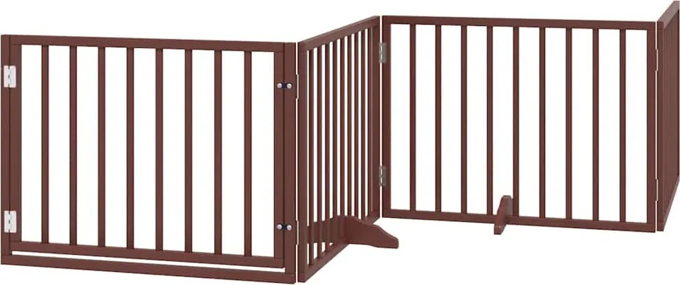 Zábrana pro psy s dvířky skládací 10 panelů hnědá 800 cm topol 3155579
